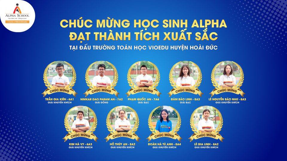 HỌC SINH ALPHA ĐẠT THÀNH TÍCH XUẤT SẮC TẠI ĐẤU TRƯỜNG TOÁN HỌC VIOEDU HUYỆN HOÀI ĐỨC - Alpha ...